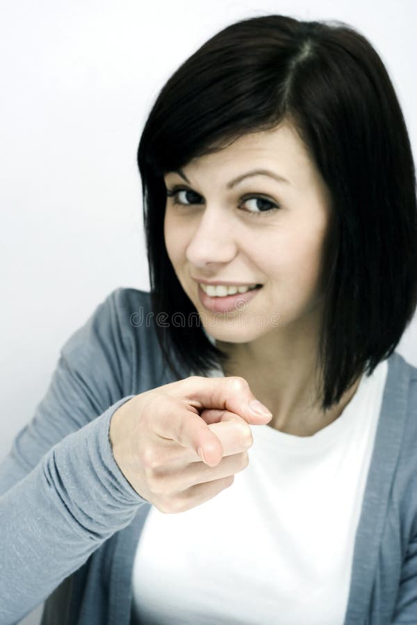 Young woman shows fingers stock photo. Image of young - 37694478