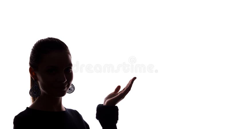 Young Woman Shows His Index Finger, Hand Forward Stock Photo - Image of ...