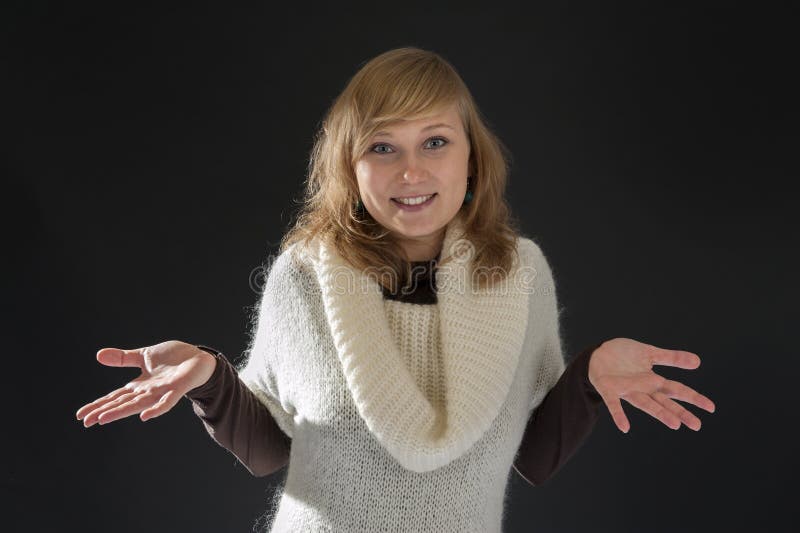 Young Woman: Shrug One S Shoulders Stock Photo - Image of beautiful ...