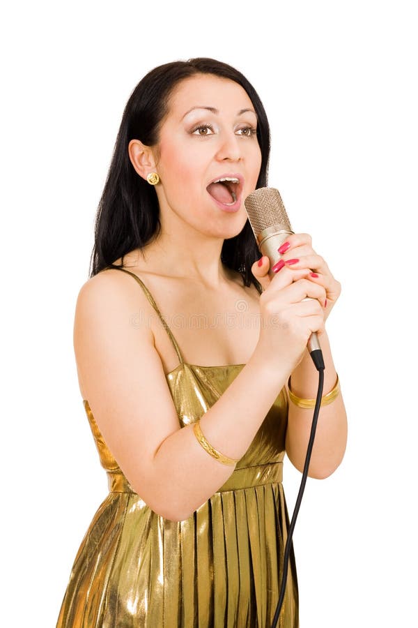 Karaoke Girl Singing stock image. Image of singer, teen - 4428523