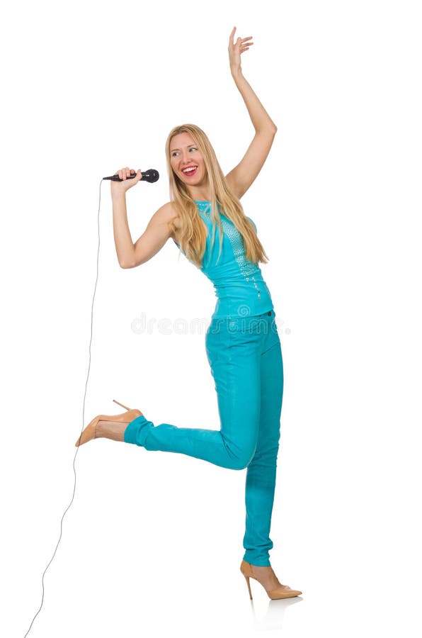 Young Woman Singer Isolated Stock Image - Image of artist, musician ...