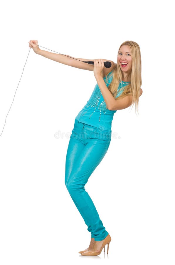 Young Woman Singer Isolated Stock Image - Image of musical ...