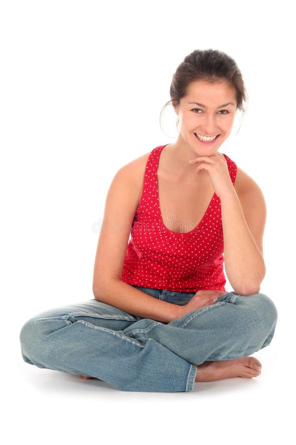 Young woman sitting stock image. Image of woman, body - 3852471