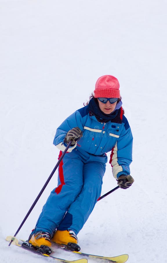Young woman skiing fast stock photo. Image of girl, action - 16531366