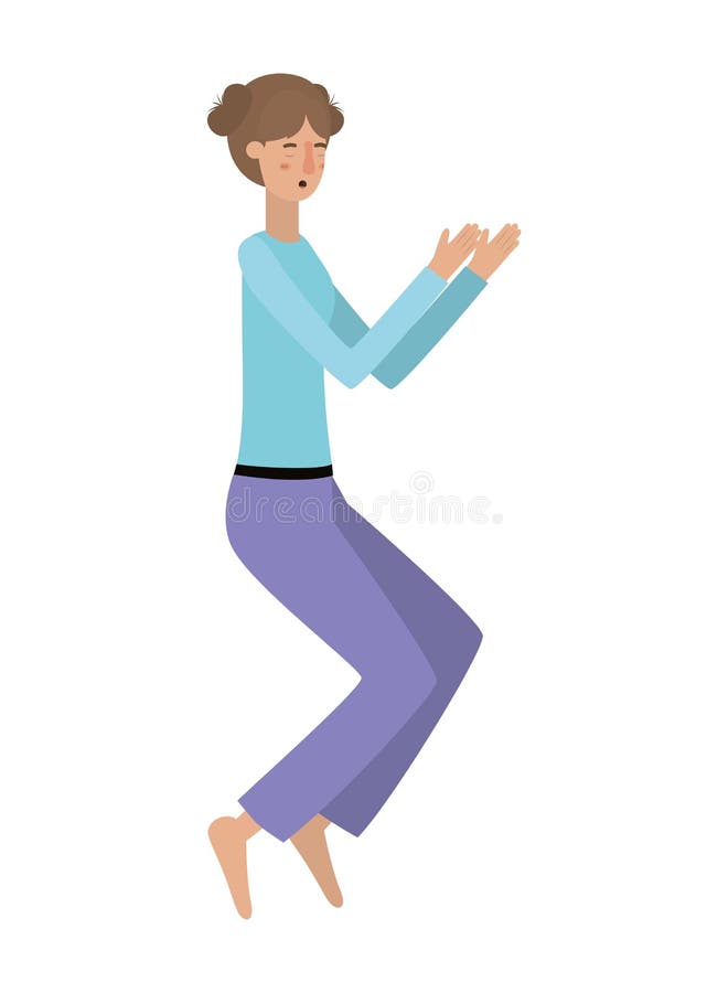 Young Woman With Sleeping Pose Avatar Character Stock Vector ...