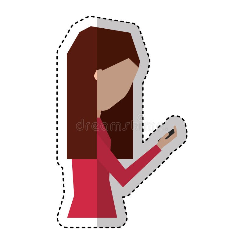 Young Woman with Smartphone Avatar Character Stock Vector ...