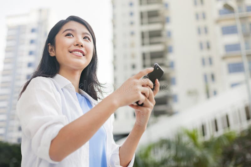 Young Woman with a Smartphone. Modern Life Stock Photo - Image of ...