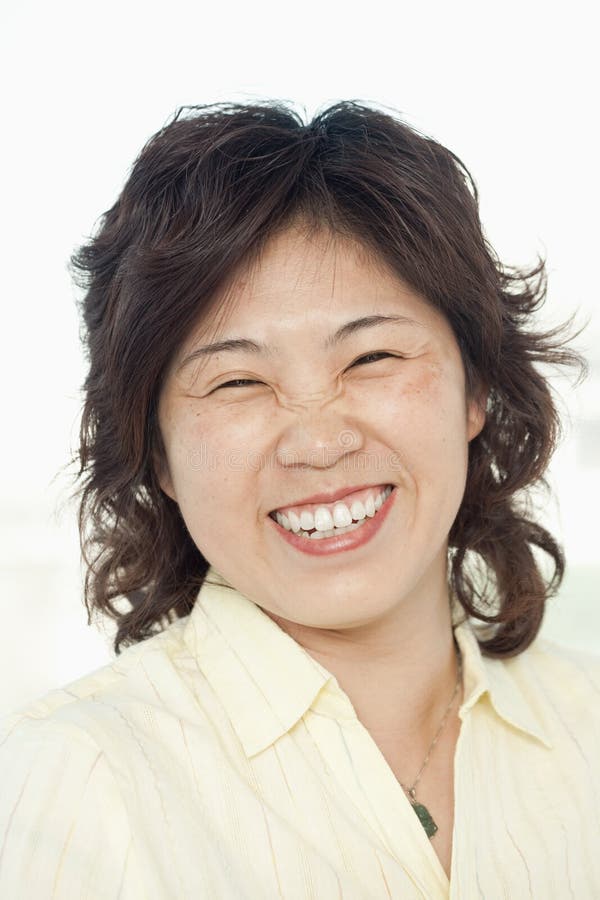 Asian woman smiling happy stock photo. Image of hairstyle - 23585292