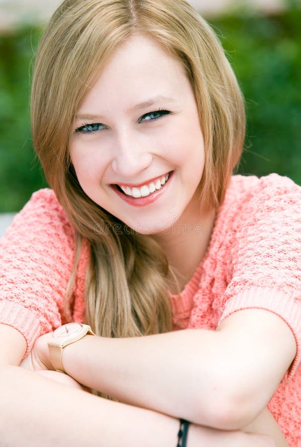Young woman smiling stock photo. Image of outdoors, joyful - 20488206
