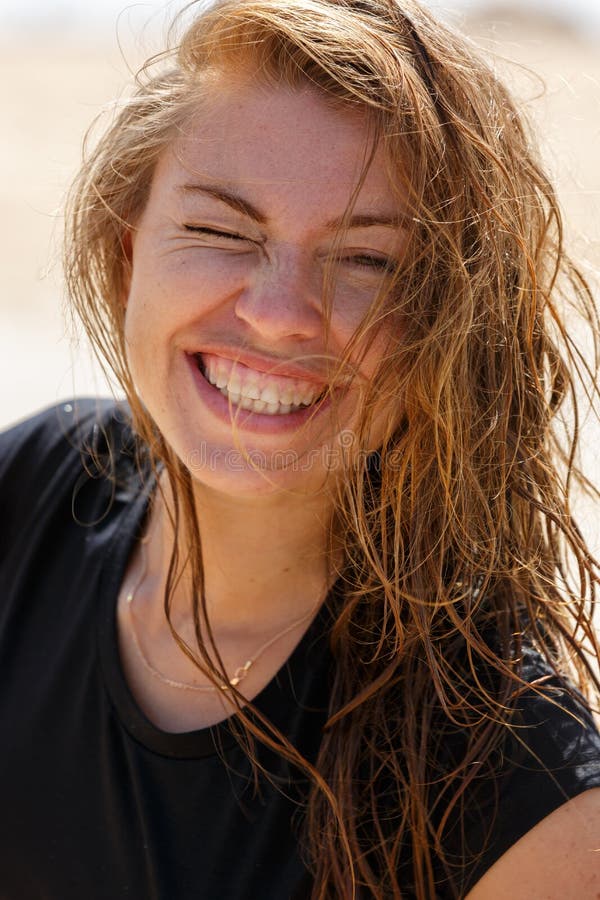 Young Woman Smiling at Camera Stock Image - Image of blond, people ...