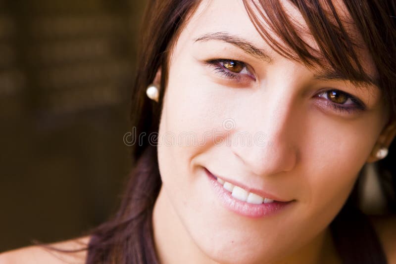 Young Woman Smiling at Camera. Stock Image - Image of caucasian, copy ...