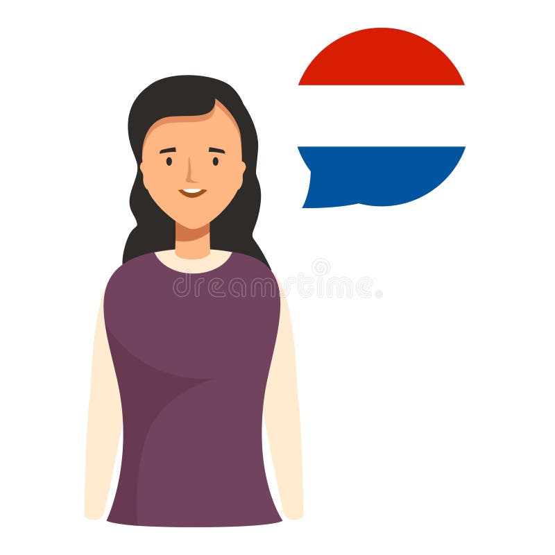 Young Woman Speaking Dutch Language Illustration Stock Vector ...
