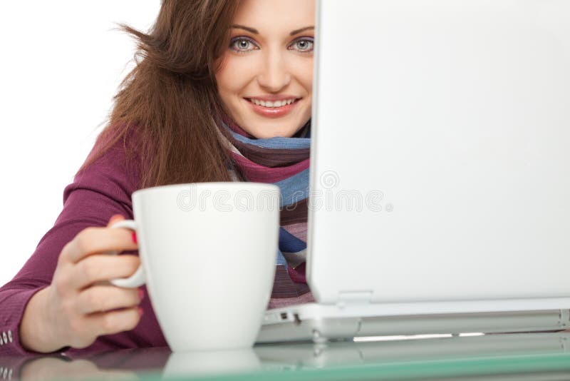 Young woman smilinglaptop stock photo. Image of posing - 15100938