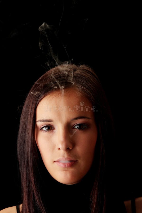 Young woman smoking stock image. Image of addict, lady - 16844433