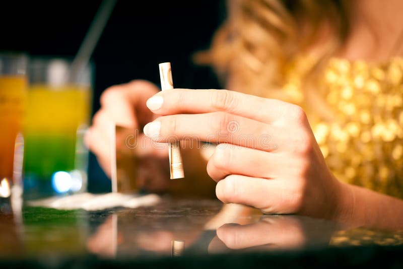 Young Woman Snorting Cocaine Stock Image - Image of snorting, inhaling ...