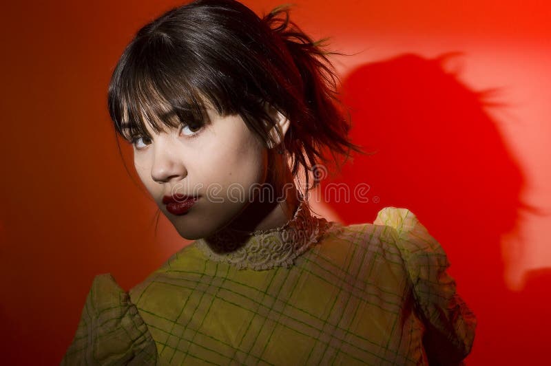 Young Woman Spotlight on Eyes Stock Photo - Image of person, longing ...