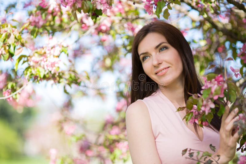 Young woman in the spring stock photo. Image of natural - 91895446