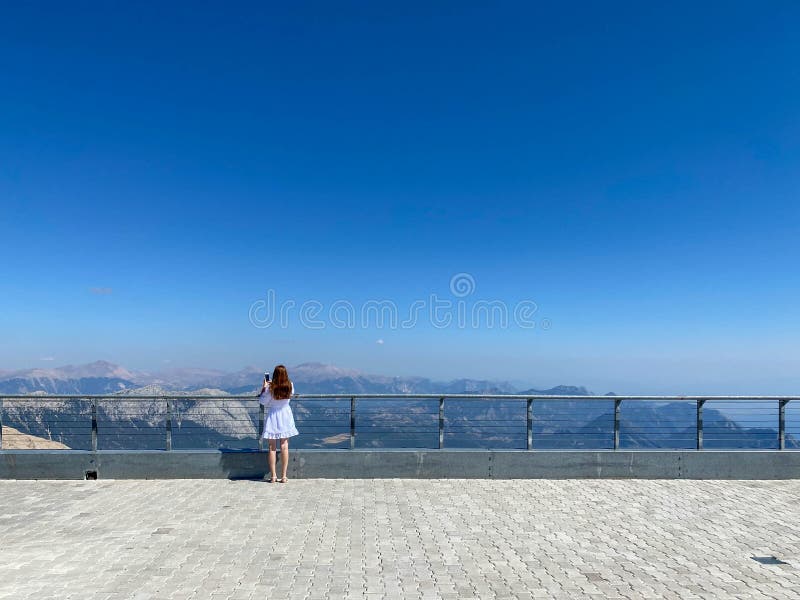 Young Woman Standing on Viewing Platform Editorial Photo - Image of ...