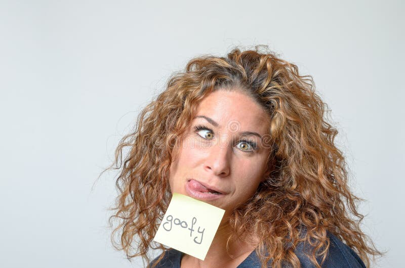 Young Woman with a Sticky Note in Her Face Stock Photo - Image of adult ...
