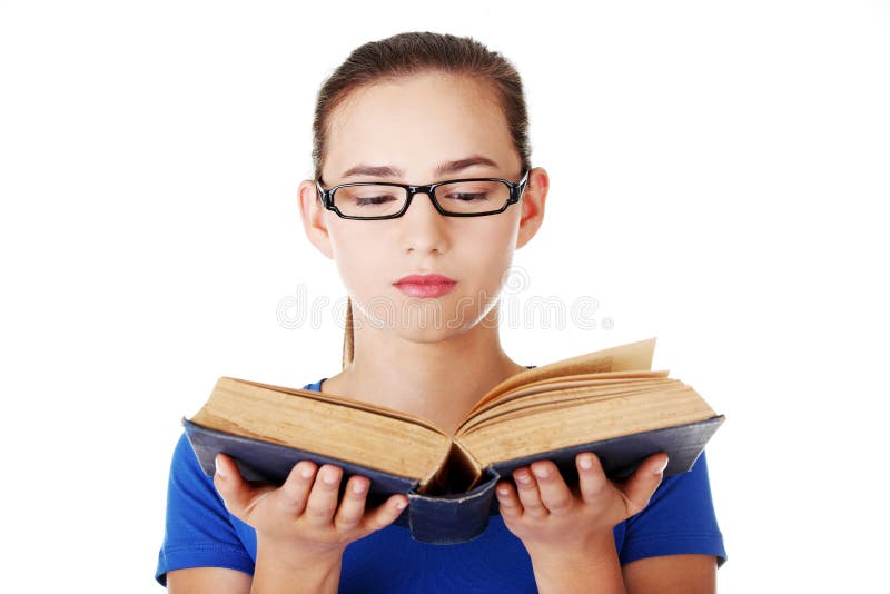 Young Woman Student with Book. Stock Photo - Image of happiness, lesson ...