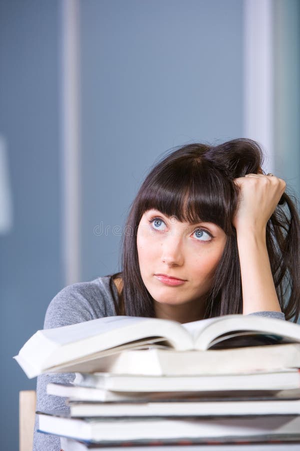 Young woman studying stock photo. Image of attractive - 9020246