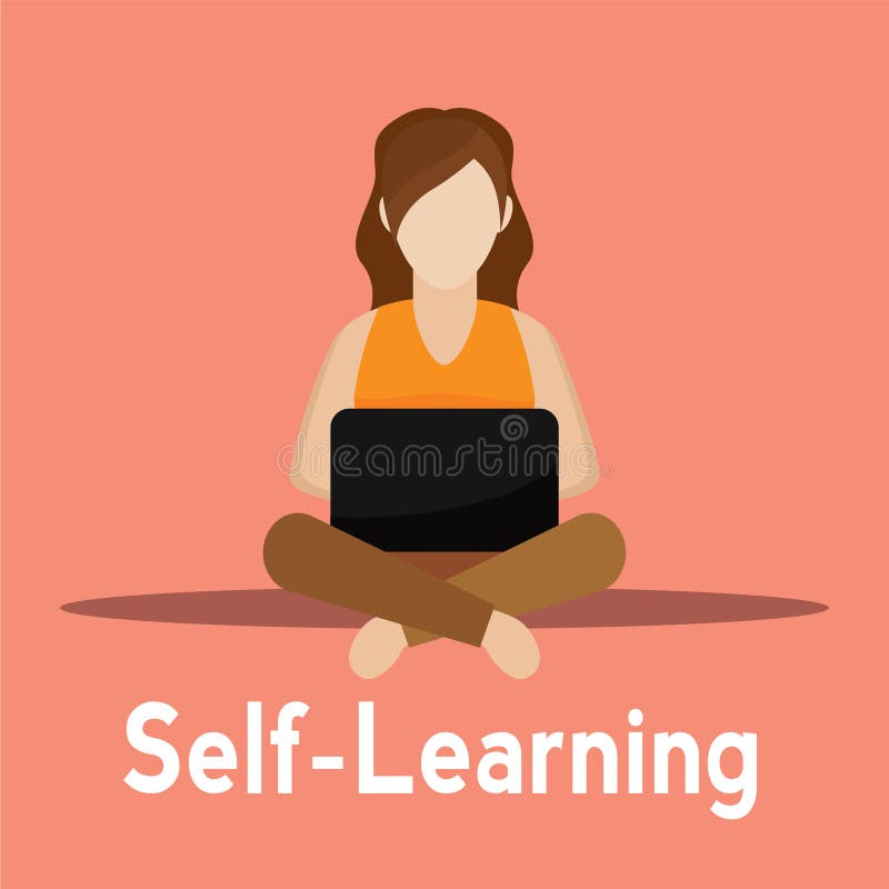 Young woman studying stock vector. Illustration of vector - 188193474