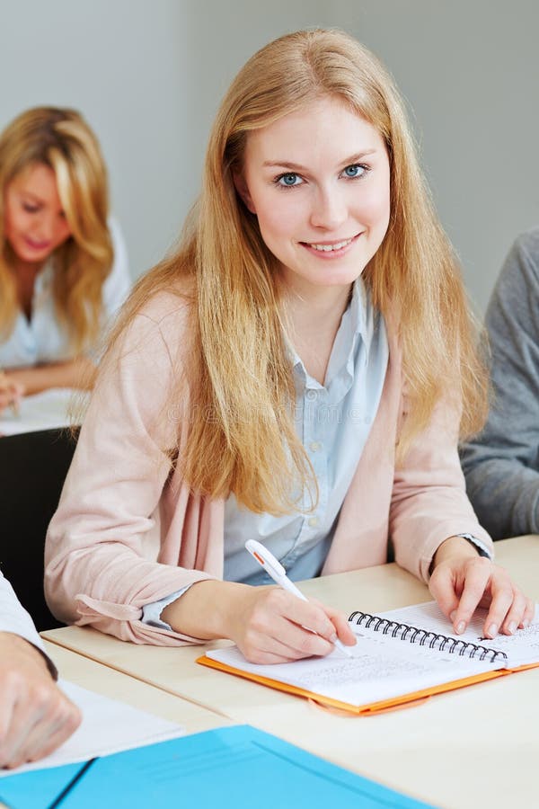 Young Woman Studying in University Stock Photo - Image of apply ...