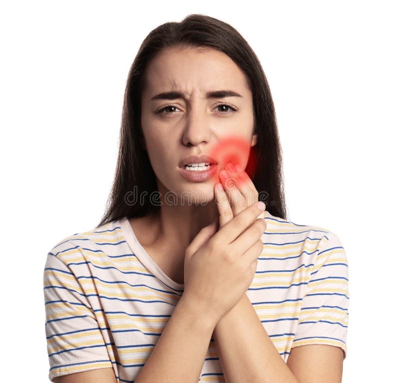 Young Woman Suffering from Toothache on Background Stock Photo - Image ...