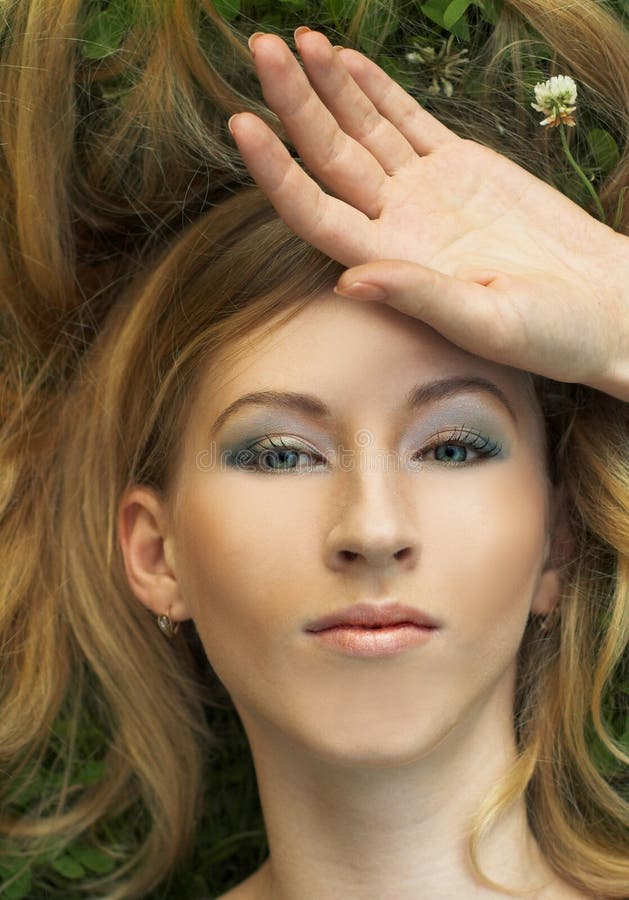 Young Woman in Summer Park. Stock Image - Image of field, attractive ...
