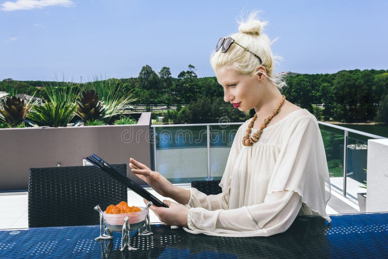 Woman surfing the net stock image. Image of caucasian - 29791445