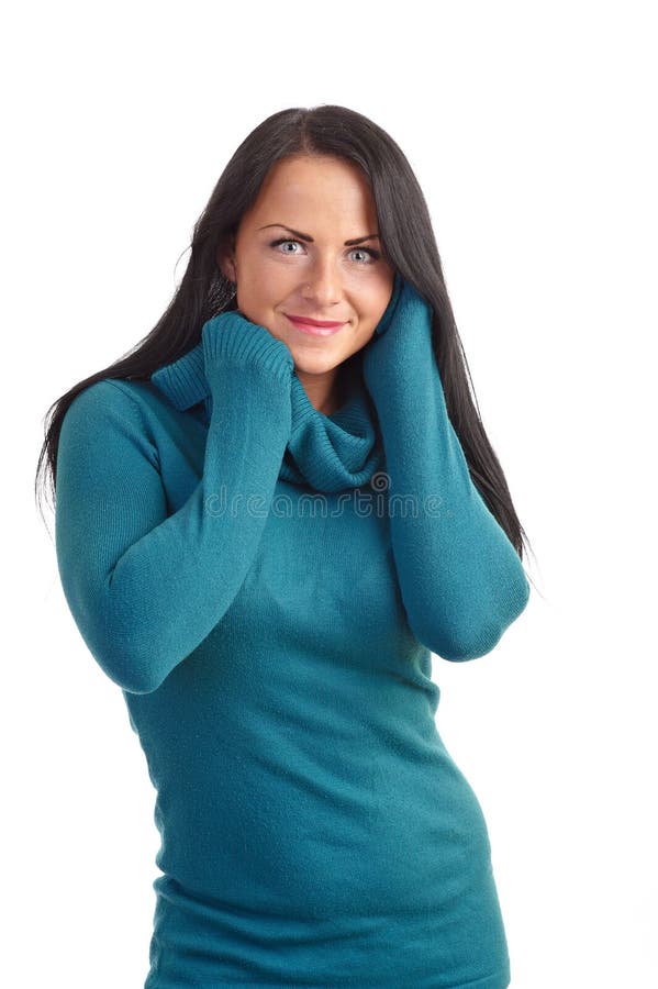 A young woman in a sweater stock image. Image of human - 17601217