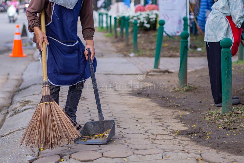 Garbage Bin, Broom and Dustpan Stock Image - Image of steel, rubbish ...