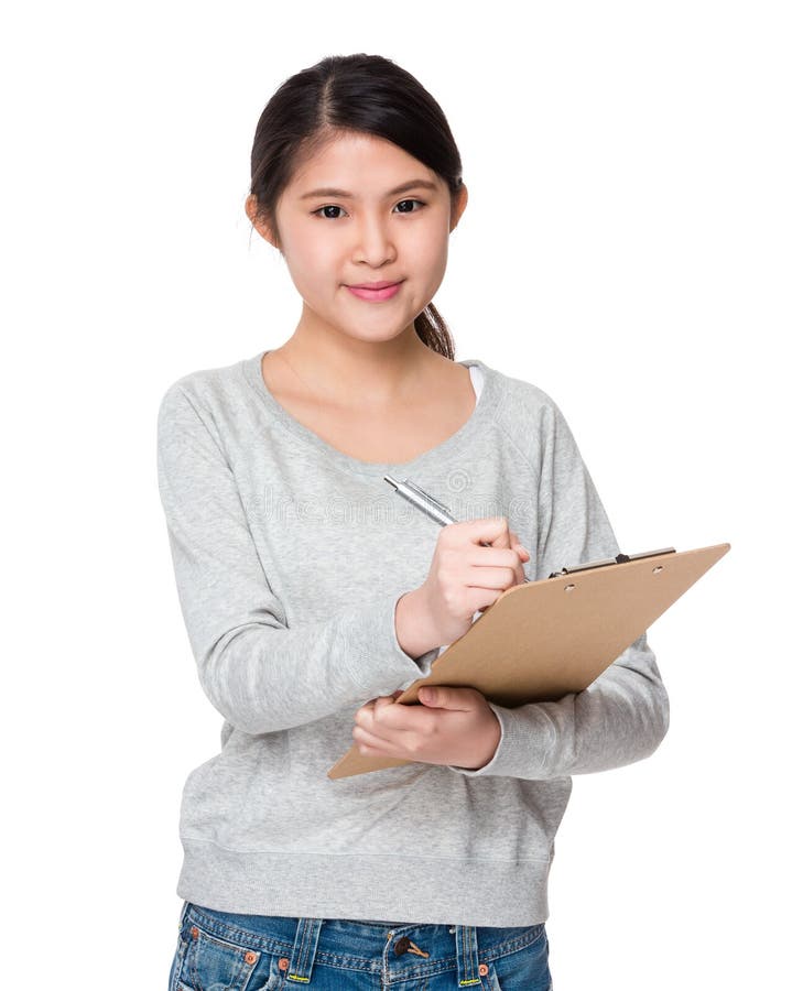 Young Girl Take Note Check List Board Stock Photos - Free & Royalty ...