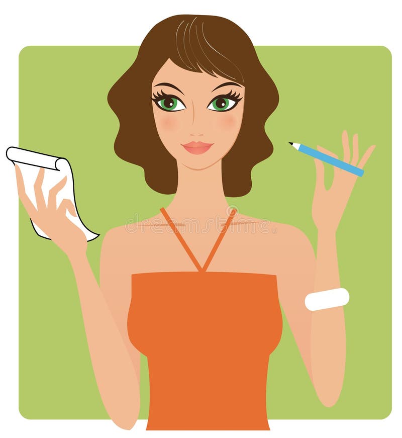 Girl Taking Notes Stock Illustrations – 181 Girl Taking Notes Stock ...