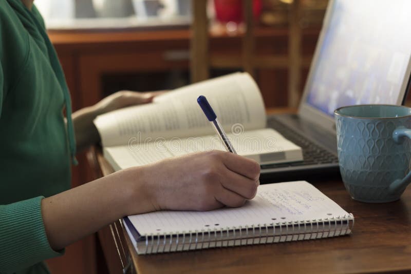 Young Woman Taking an Online Class at Home Stock Image - Image of ...