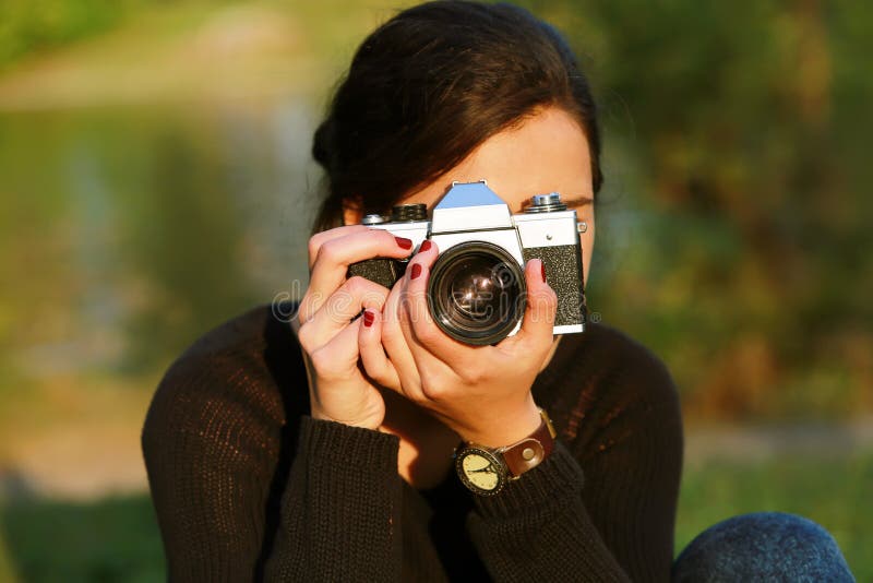 Young Woman Taking a Picture Stock Photo - Image of beauty, female ...