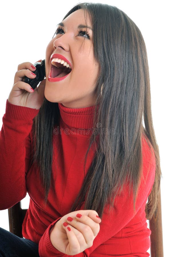 Young Woman Talk on Cellphone Stock Photo - Image of emotion, adult ...