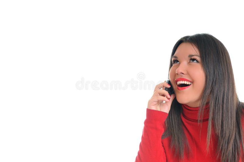 Young Woman Talk on Cellphone Stock Image - Image of communication ...