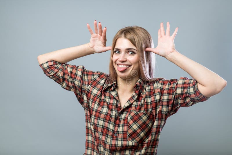 Young woman tease stock photo. Image of attractive, posing - 104432222