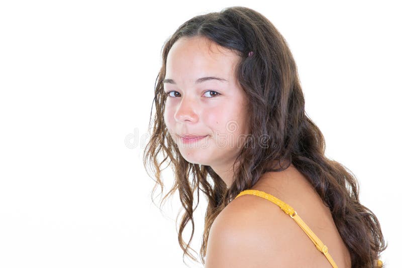 Young Beautiful Teenage Caucasian Girl Cute Smiling Looking at Camera ... Young Beautiful Teenage Caucasian Girl Cute Smiling Looking at Camera ...