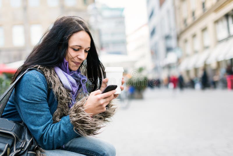 Young Woman Texting on Her Phone Stock Image - Image of beauty, face ... Young Woman Texting on Her Phone Stock Image - Image of beauty, face ...
