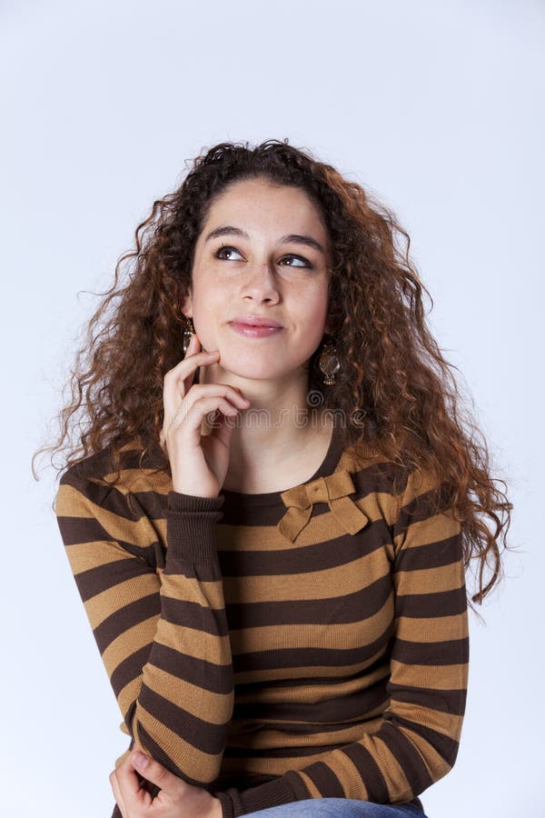 Young woman thinking stock image. Image of away, confident - 23652297