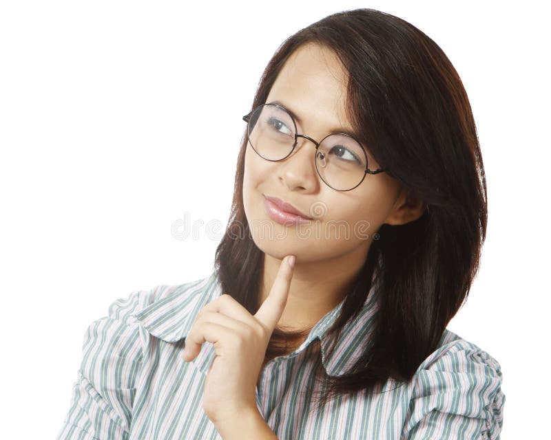 Young Woman Thinking stock image. Image of lady, looking - 28176477