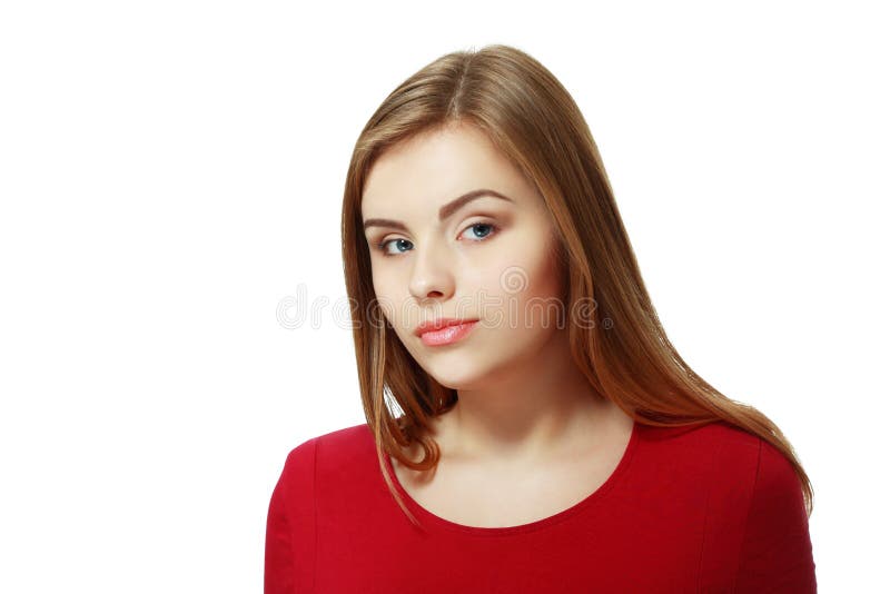 Young woman thinking stock image. Image of folded, fresh - 28738431