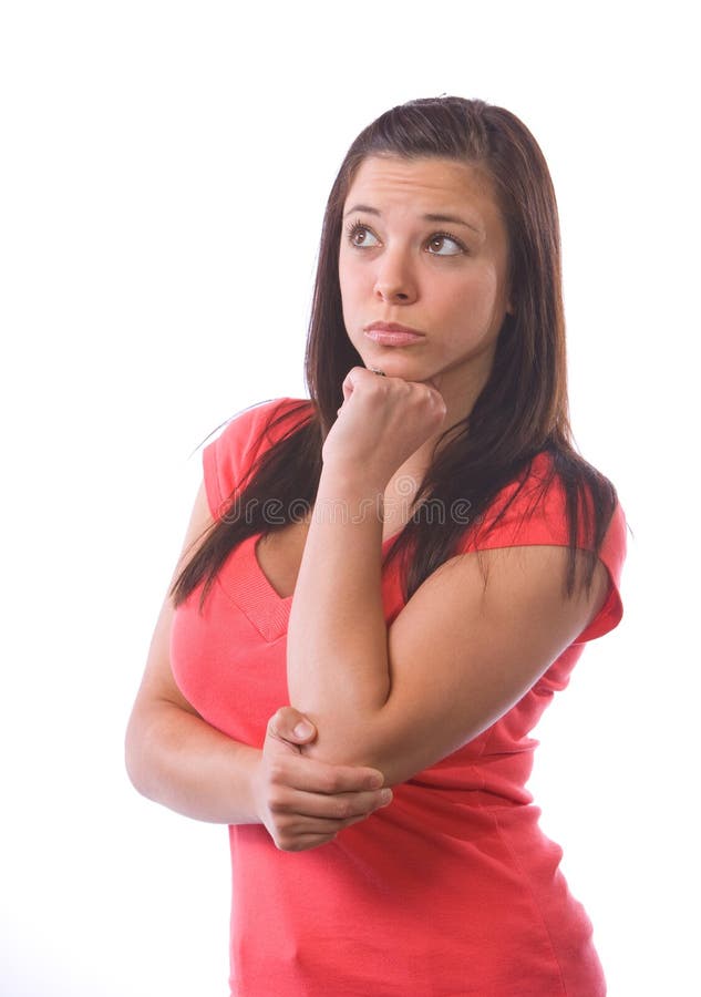 Young woman thinking stock photo. Image of beauty, face - 9511892