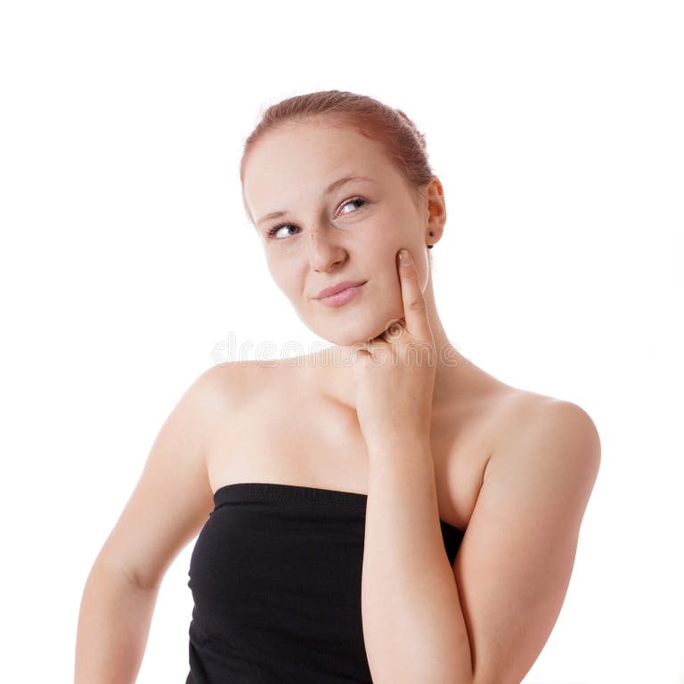Young woman thinking stock image. Image of contemplate - 44071017
