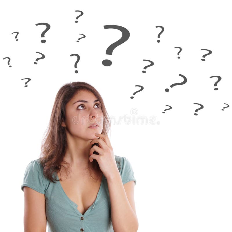 Young woman thinking stock image. Image of portrait - 184689959