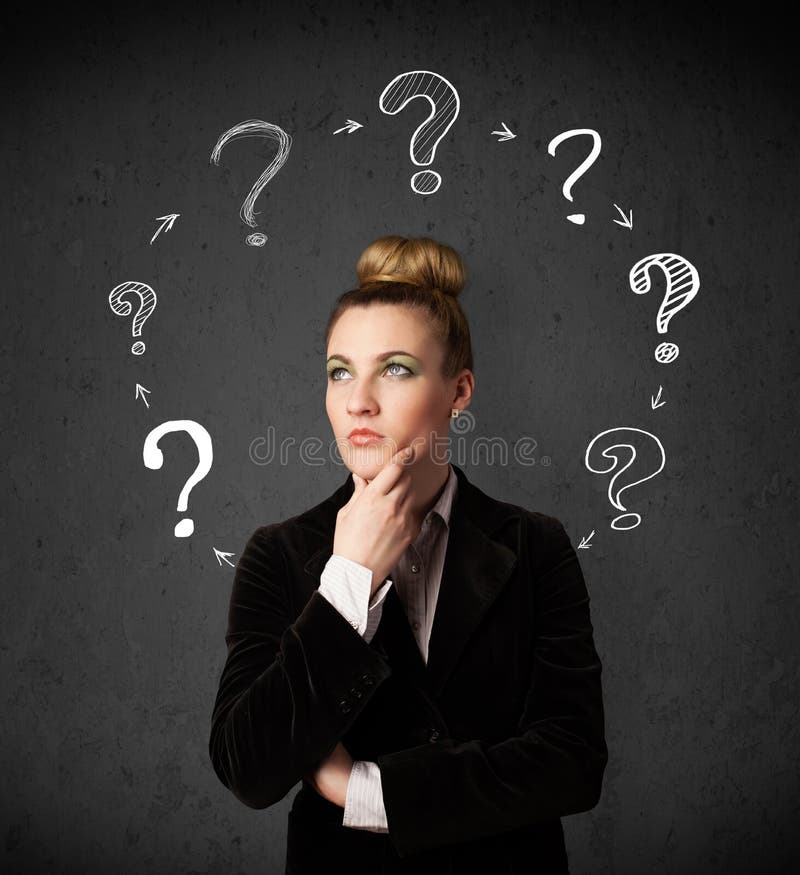 Woman Question Marks Around Head Stock Photos - Free & Royalty-Free ...
