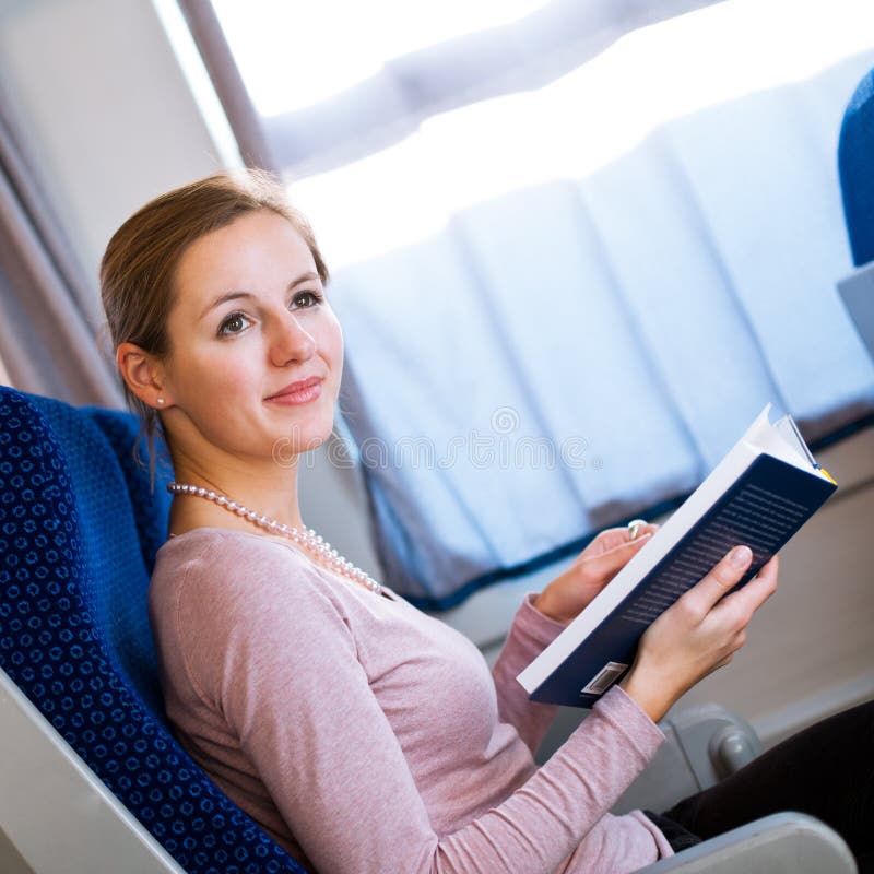 Young woman on a train stock image. Image of enjoy, holiday - 28161547