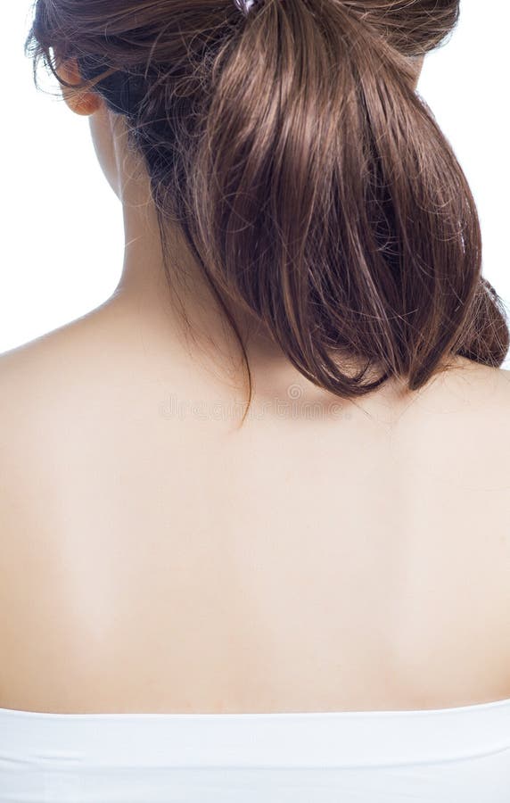 Massage Back Woman Young Beautiful Cheerful Isolated On White Stock ...